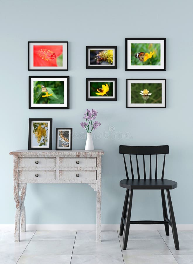 Picture Frame Interior Room Design 3d Render Stock Illustration ...