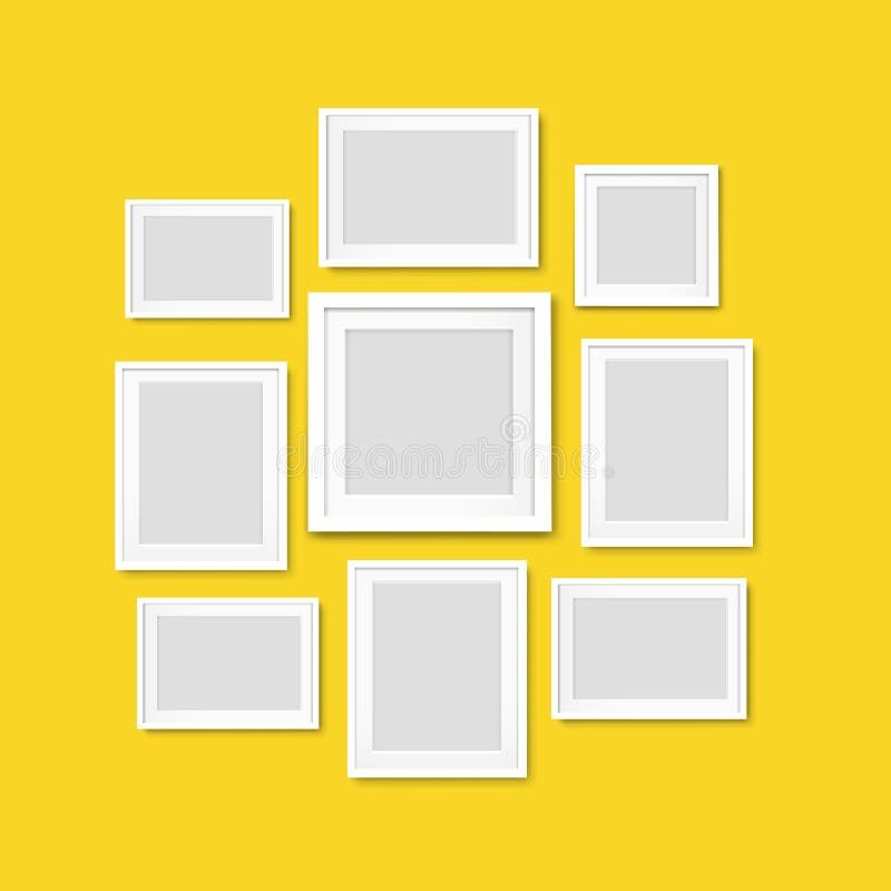 Picture Frame Isolated Yellow Background Stock Vector - Illustration of ...
