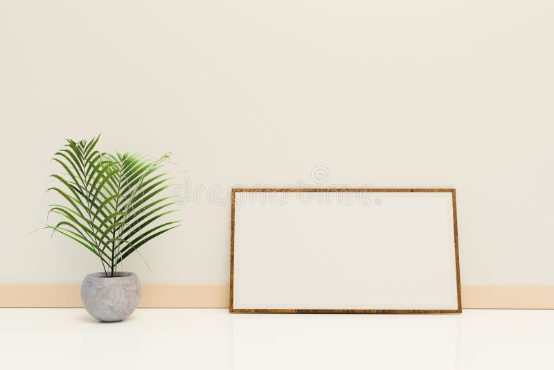 Picture Frame in Minimal Style Room Stock Illustration - Illustration ...
