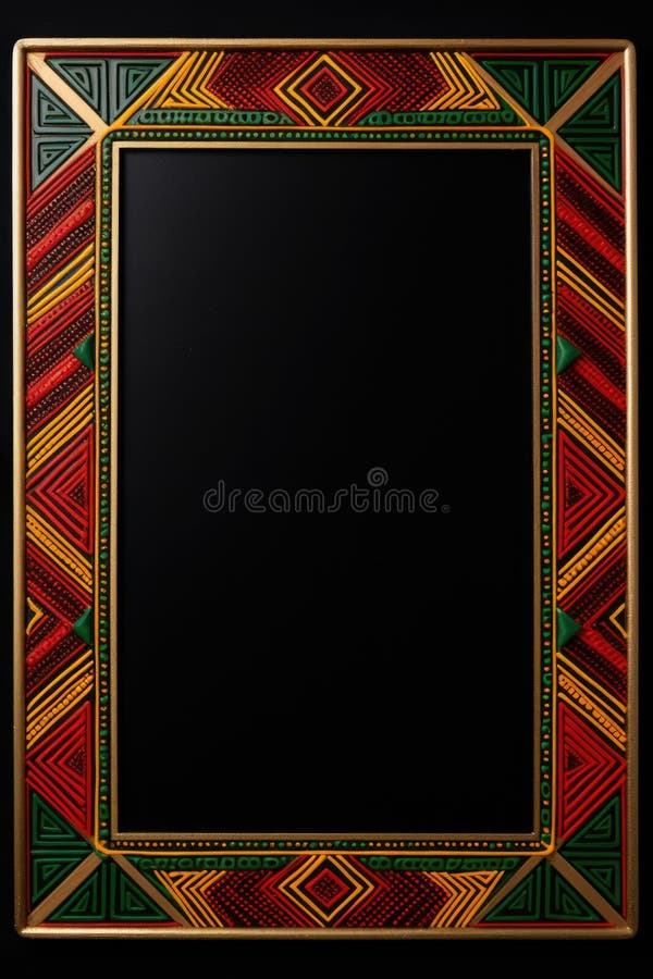 A Picture Frame with a Pattern on it Stock Illustration - Illustration ...