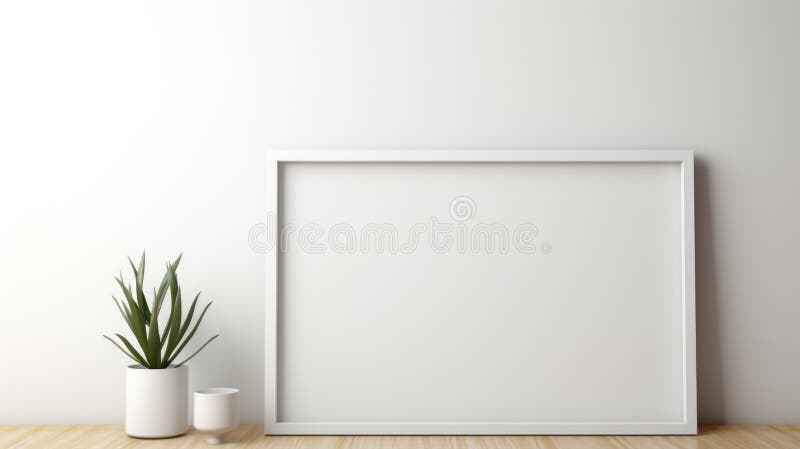 A Picture Frame Placed beside a Potted Plant. Suitable for Home Decor ...