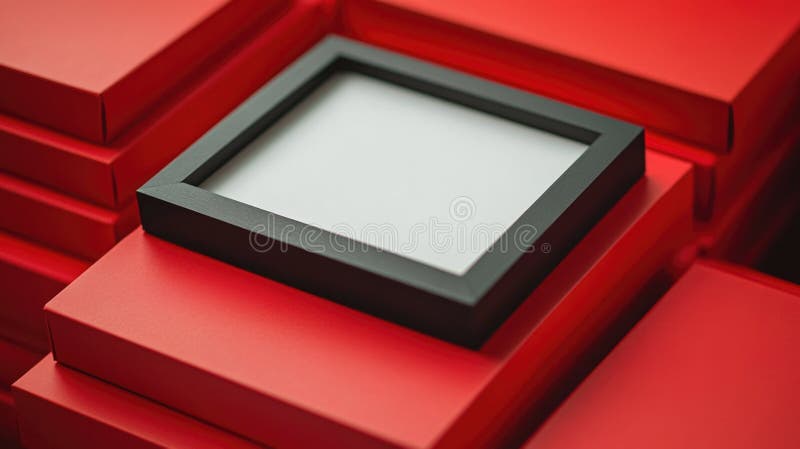 Picture Frame on Red Boxes stock image. Image of studio - 374196011