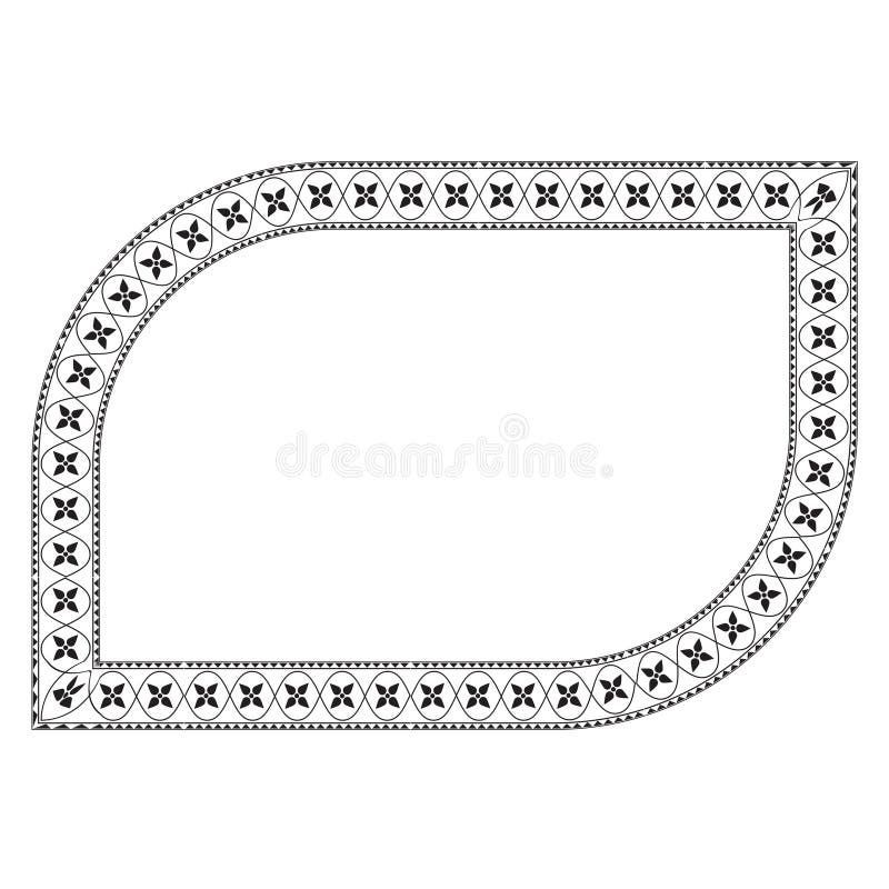 Leaf Round Same Side Corner Rectangle Black Stock Vector - Illustration ...