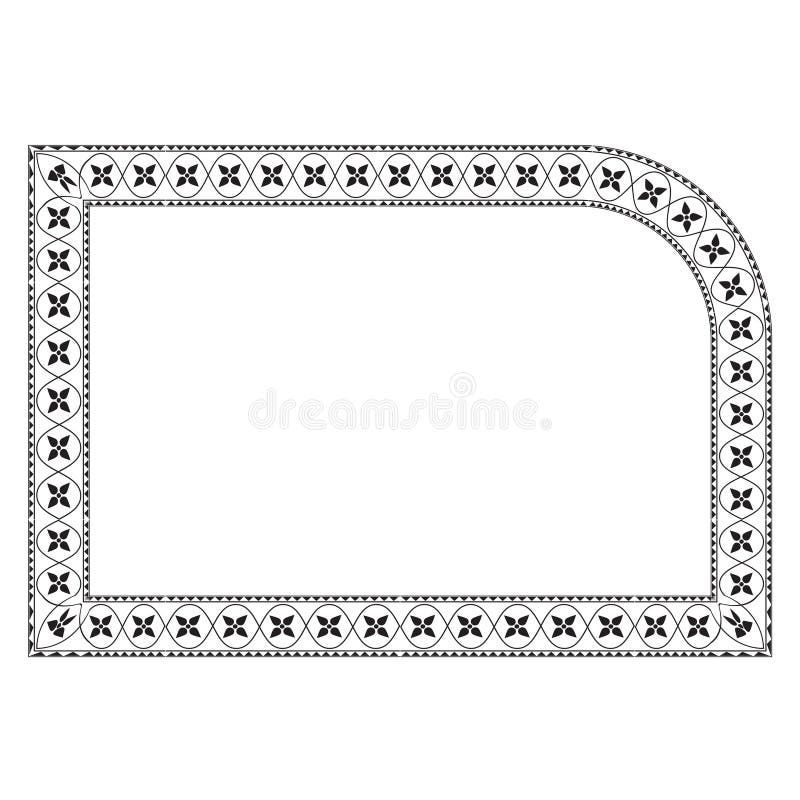 Leaf Round Single Corner Rectangle Black Stock Vector - Illustration of ...