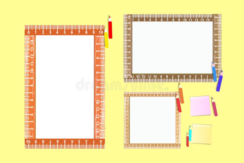 Picture Frame with a Ruler. Horizontal, Vertical Stock Illustration ...