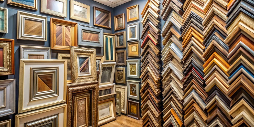Picture Frame Samples in Framing Shop AI-Generated Content Stock Photo ...