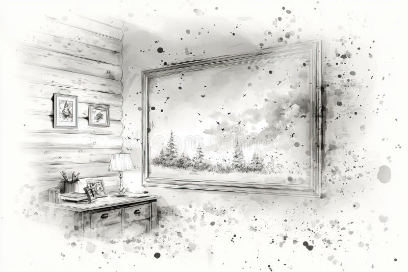 Picture Frame Sketch: an Artistic Representation of a Picture Frame ...