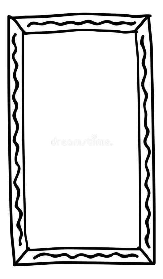 Picture Frame Sketch. Hand Drawn Rectangle Outline Stock Vector ...