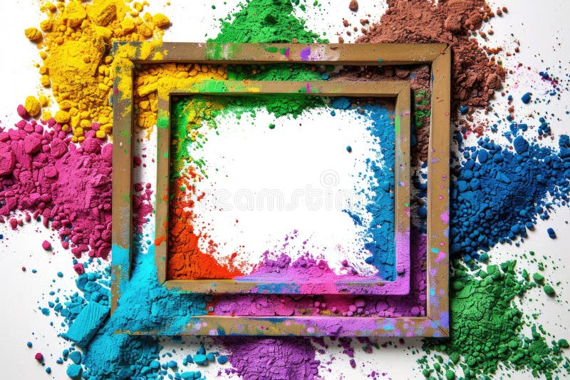Picture Frame Surrounded by Colored Powder, Perfect for Creative ...