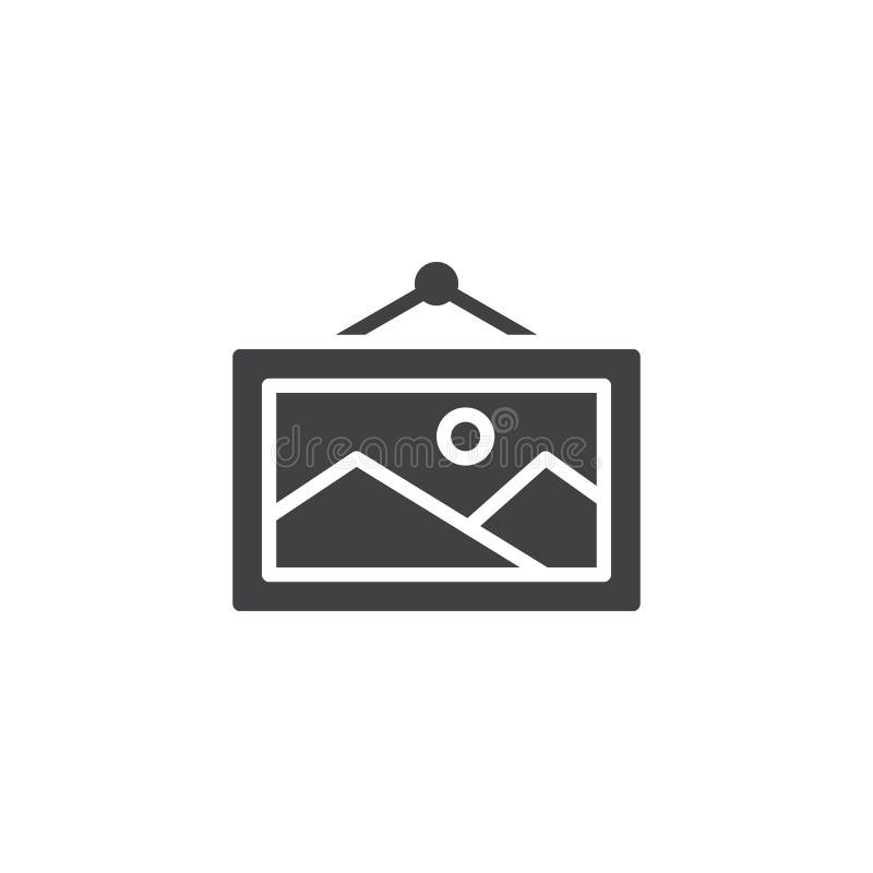 Picture frame vector icon stock vector. Illustration of hang - 130668169