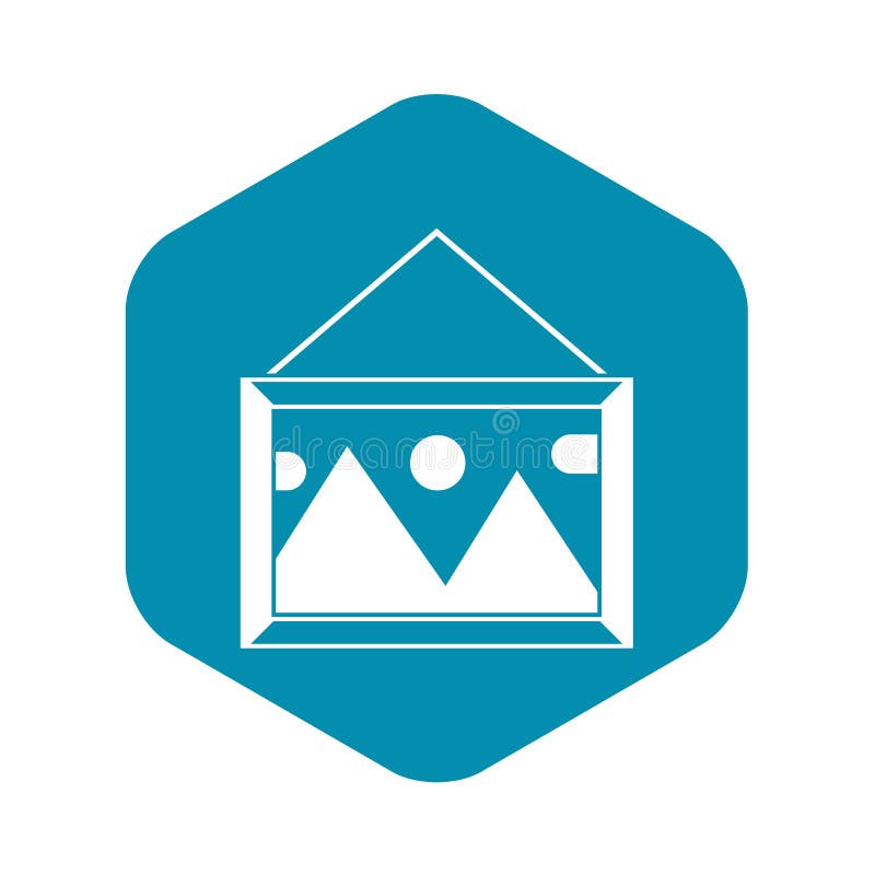 Picture in a Frame on the Wall Icon, Simple Style Stock Vector ...