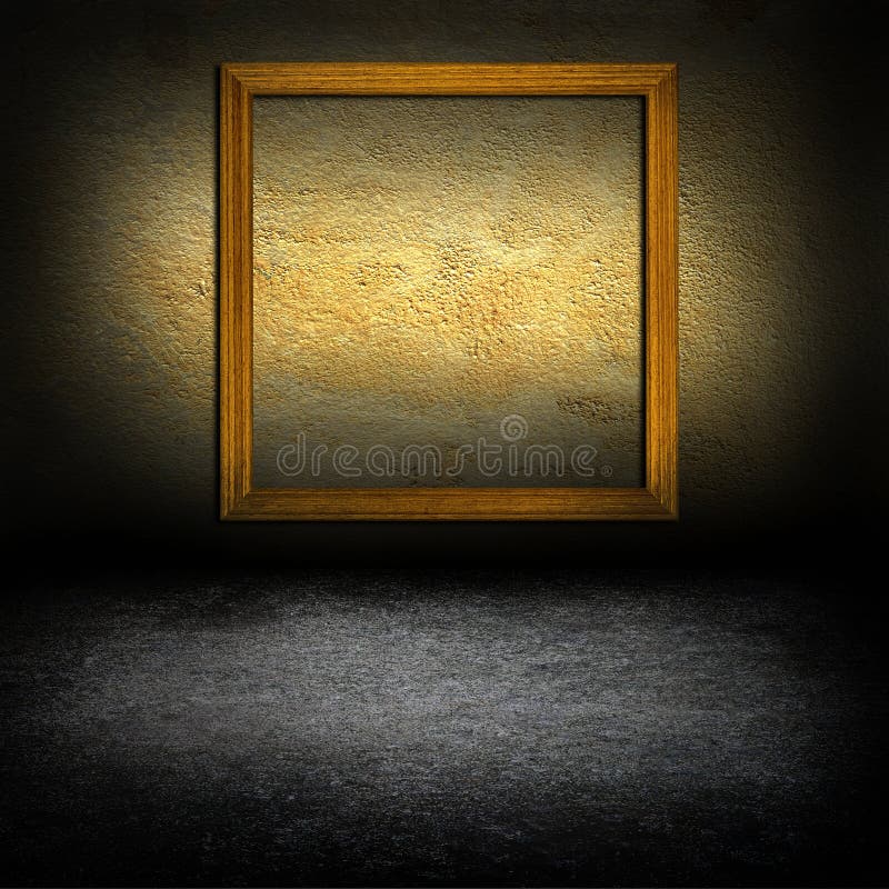 Picture Frames on Concrete Wall Stock Image - Image of border, aged ...
