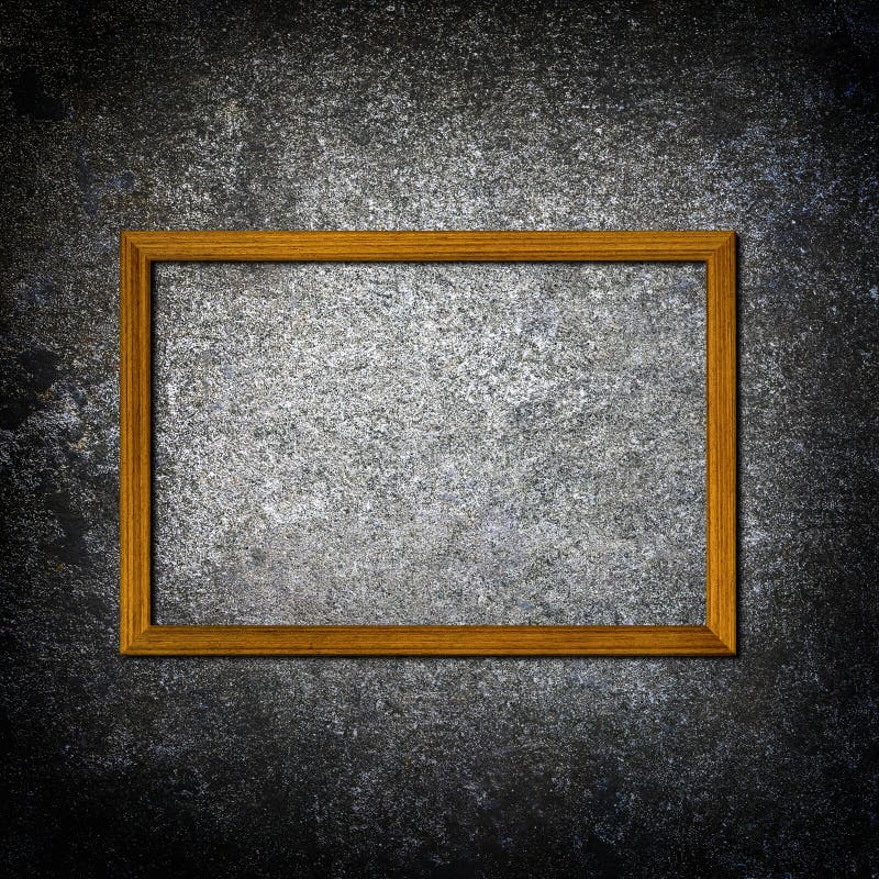 Picture Frames on Concrete Wall Stock Image - Image of grungy ...