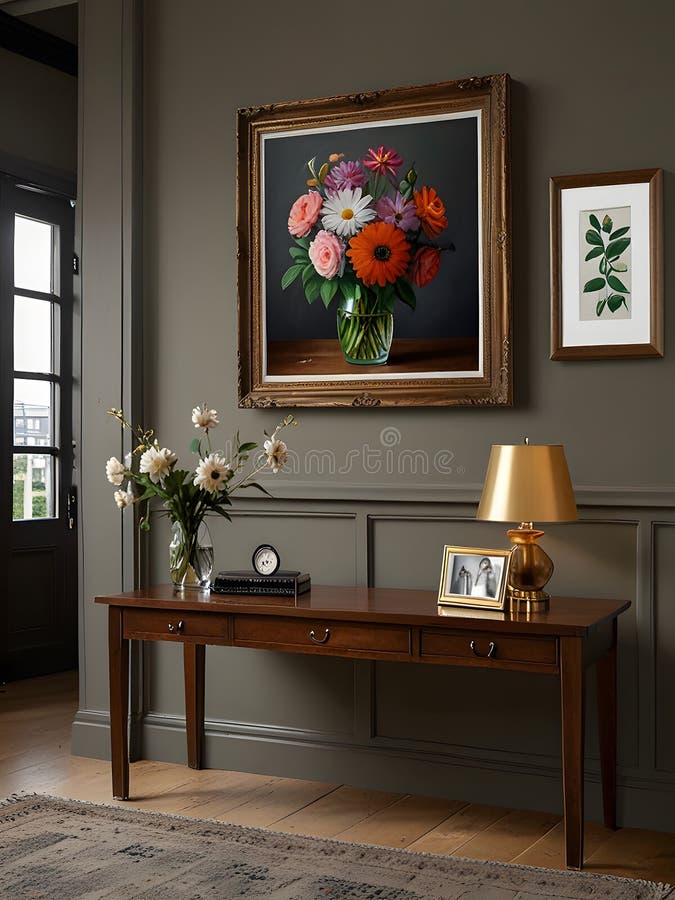 Picture Frames Decorate the Room Stock Illustration - Illustration of ...