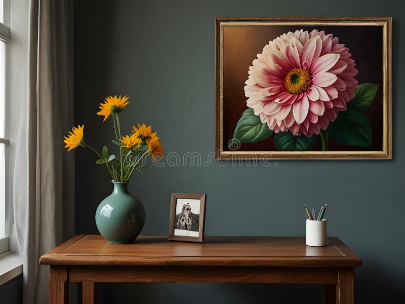 Picture Frames Decorate the Room Stock Illustration - Illustration of ...