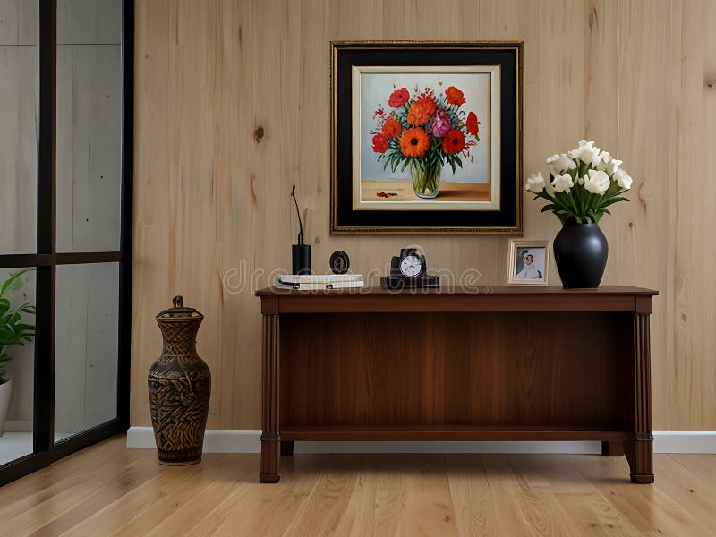 Picture Frames Decorate the Room Stock Illustration - Illustration of ...