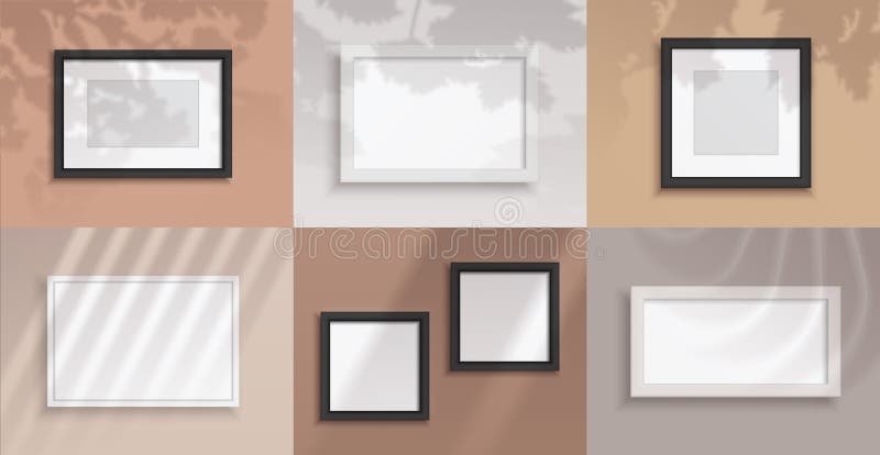 Picture Frames. Realistic Blank Borders for Photographs. Square ...