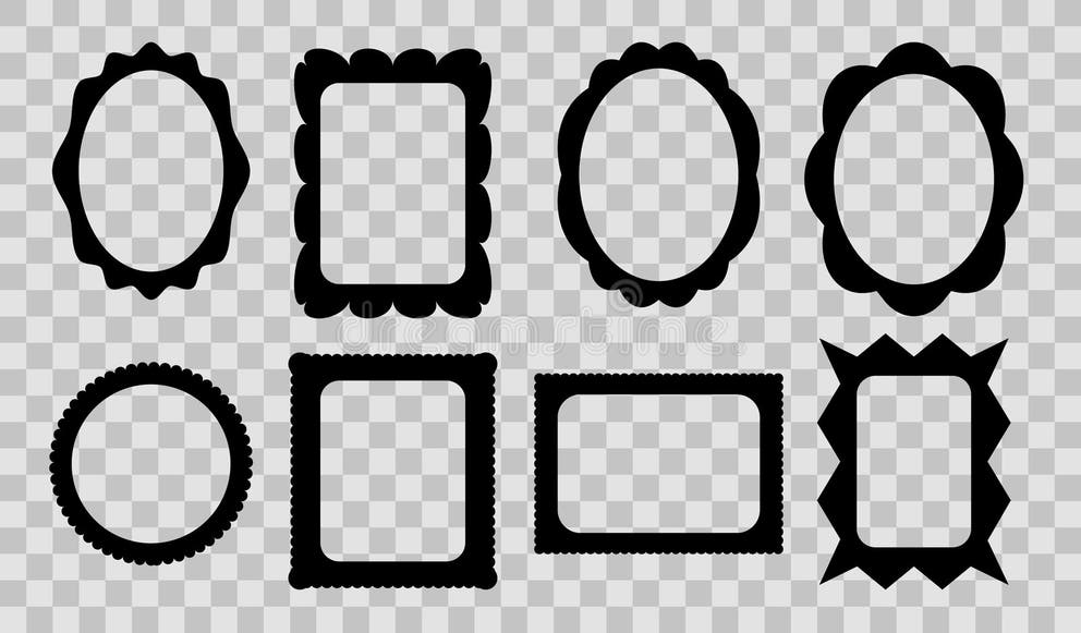 Picture Frames with Various Shapes and Decorative Edges. Stock ...