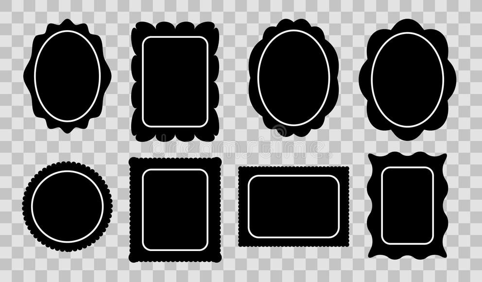 Picture Frames with Various Shapes and Decorative Edges. Stock ...