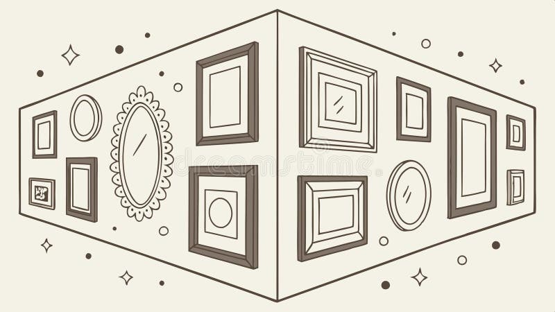 Picture Frames on Wall, Art Gallery and Interior Design Element Vector ...