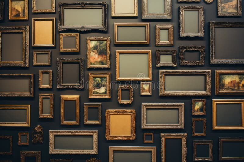 Picture Frames on Wall stock illustration. Illustration of wall - 300376140