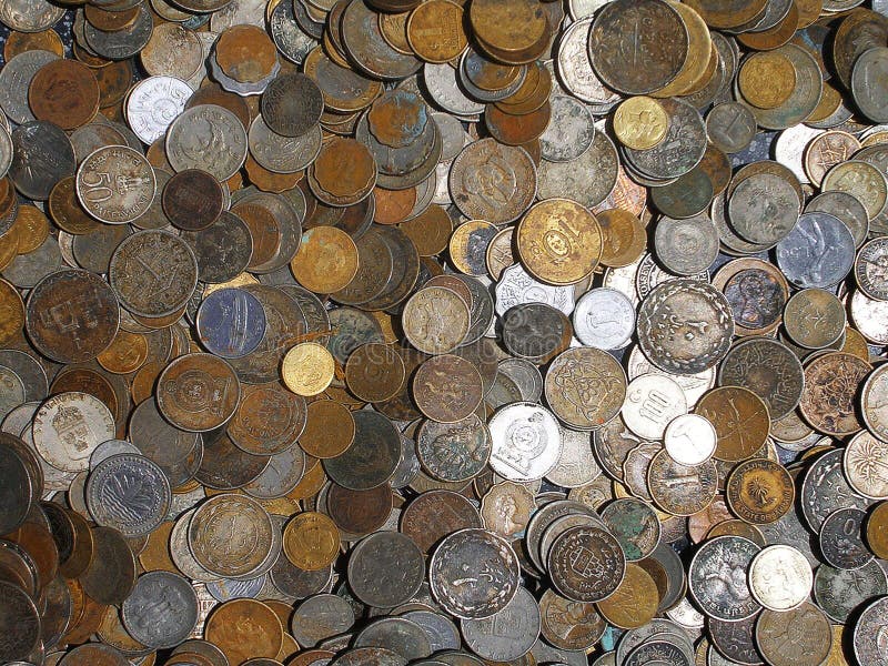 Picture Full of Metal Coins from Different Countries Stock Image ...