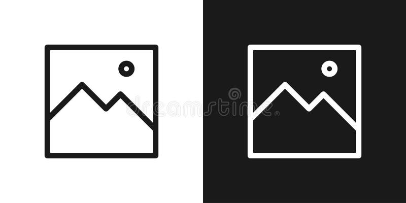 Picture Gallery Outline Icon Set Black and White Vector Stock ...