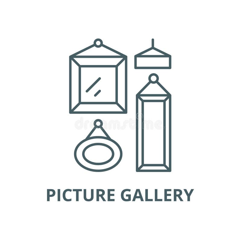 Picture Gallery Vector Line Icon, Linear Concept, Outline Sign, Symbol ...