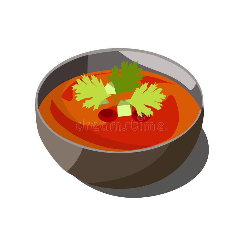 Picture of Gazpacho on a White Background. Vector Illustration Stock ...