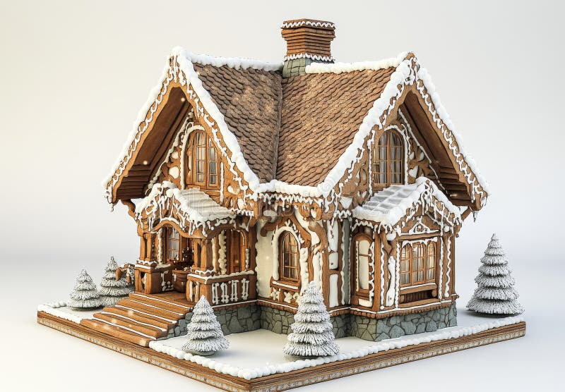 Picture a Gingerbread House, a Culinary Creation Resembling a ...