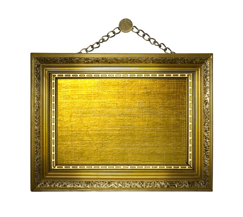 Picture Gold Wooden Tondo Frame for Design on Isolated Background Stock ...