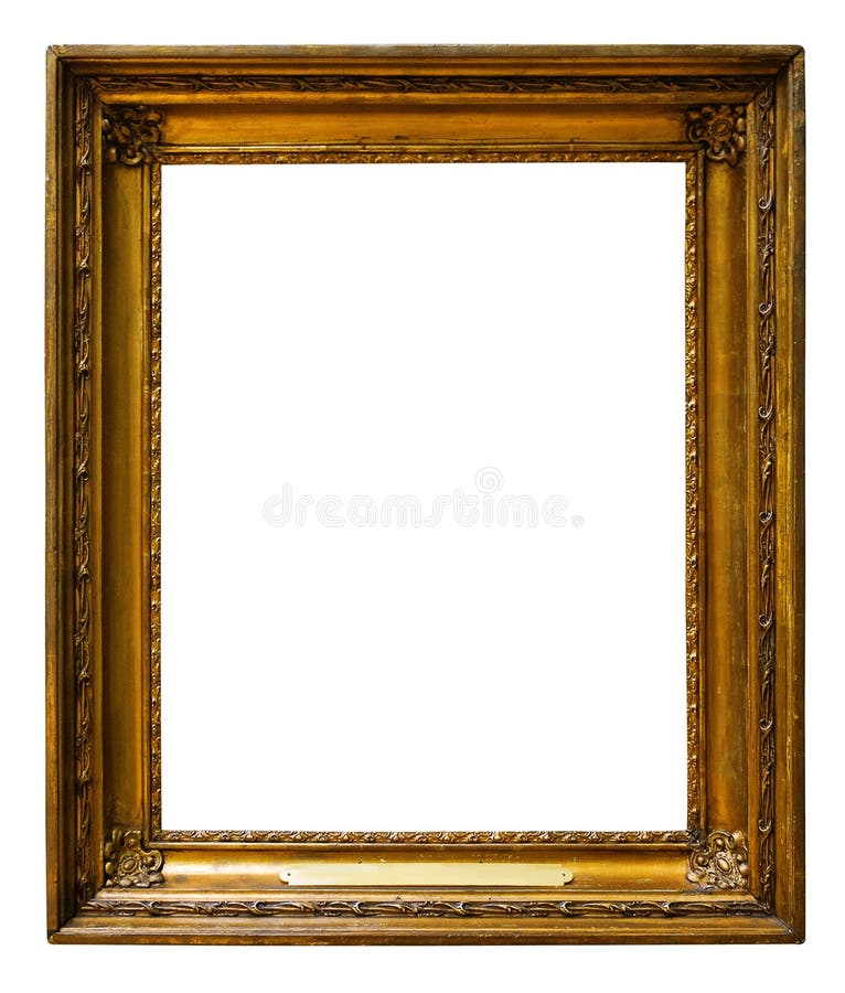 Picture Gold Wooden Frame for Design on Isolated Background Stock Image ...