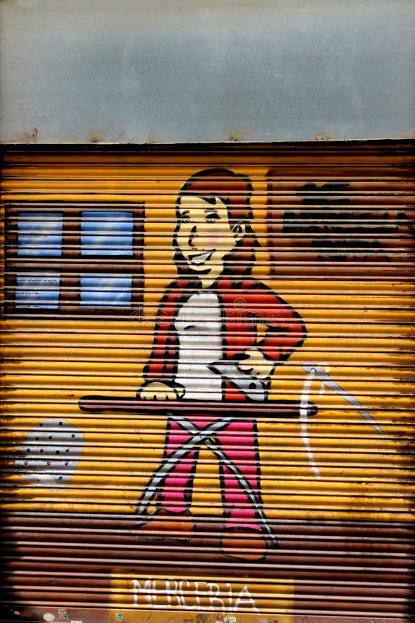 Graffiti on a Front Door in Barcelona Spain Editorial Photo - Image of ...