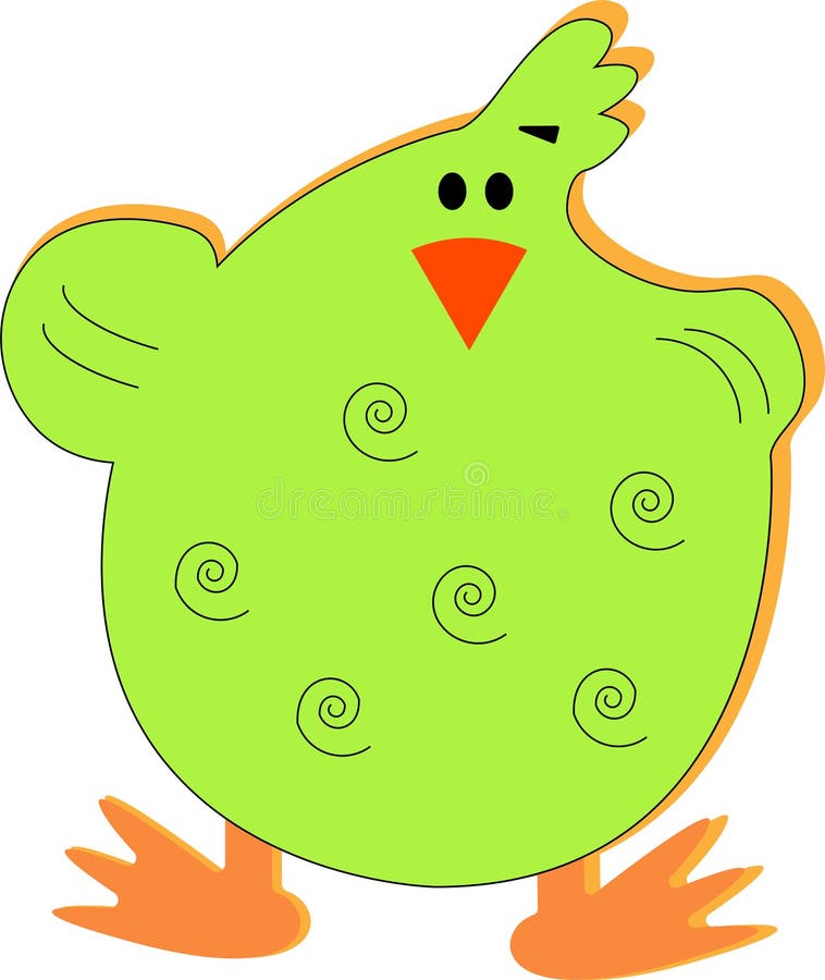 Picture of Chicken in Green Grass and White Background. Stock Vector ...