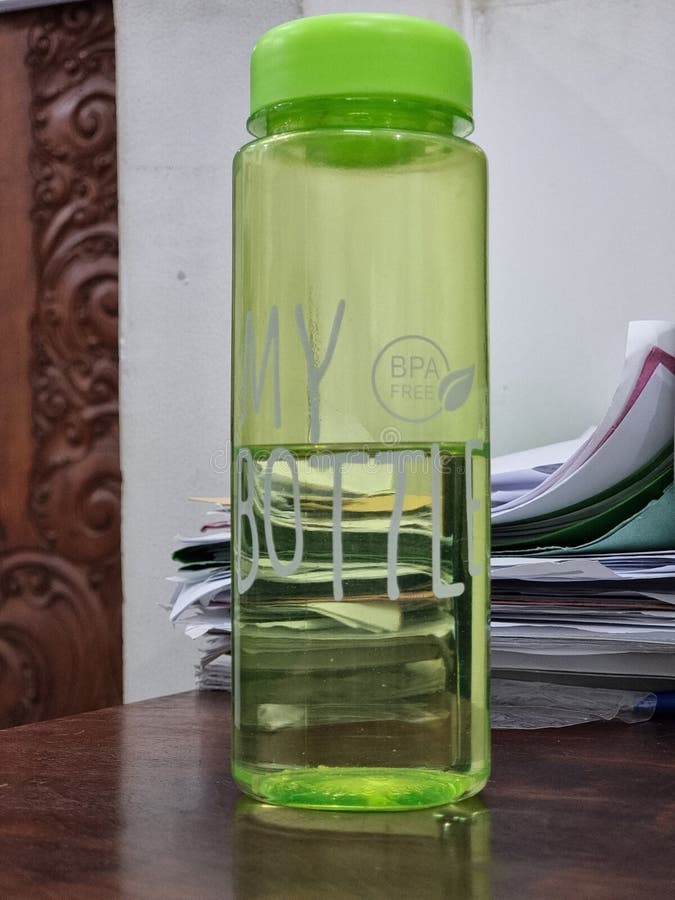 A Picture of a Green Drinking Bottle Stock Image - Image of paper ...