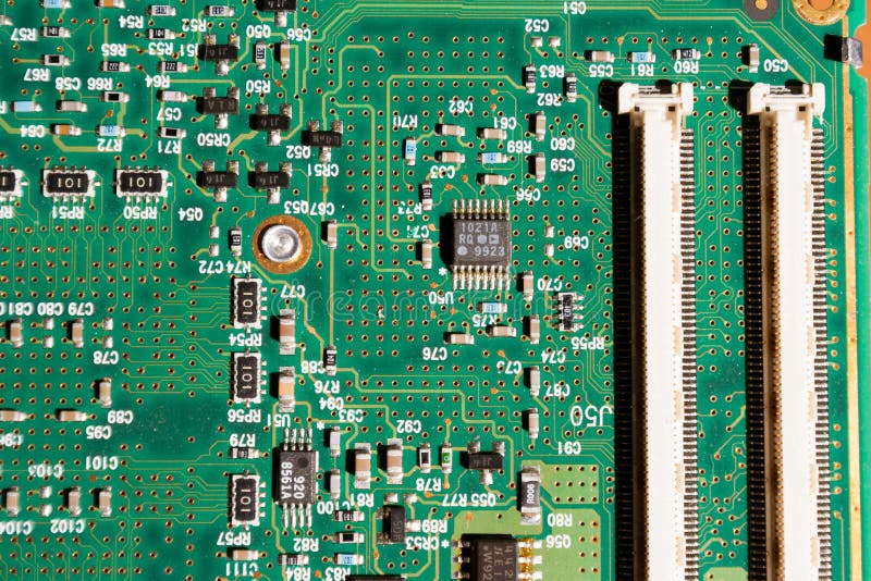 Picture of Green Printed Circuit Board - PCB. Computer Curcuit ...