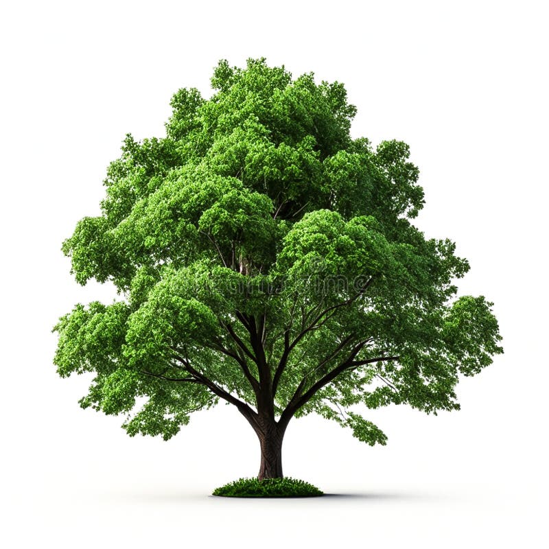 Green Tree on White Background Stock Illustration - Illustration of ...