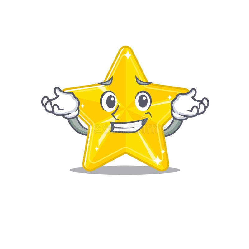 A Picture of Grinning Shiny Star Cartoon Design Concept Stock Vector ...