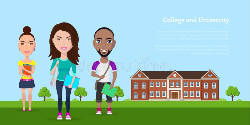 College and univercity stock vector. Illustration of girl - 144313289