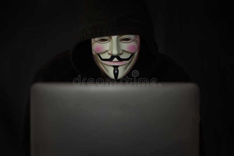 Picture of a Hacker on a Computer Editorial Photo - Image of hood, data ...