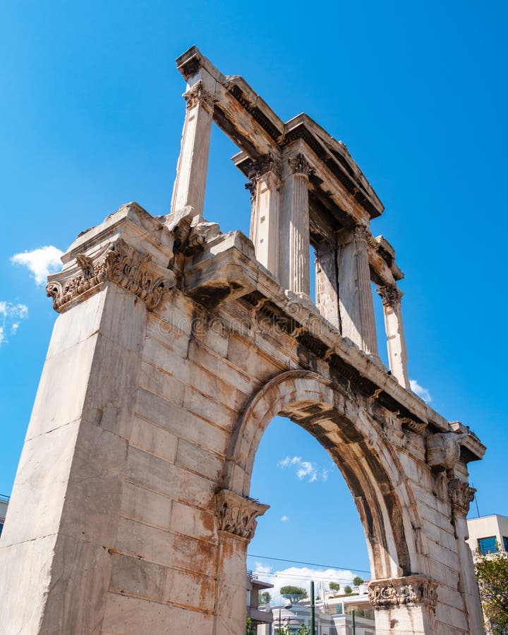 Hadrian`s Arch stock image. Image of greece, ruins, greek - 216678939