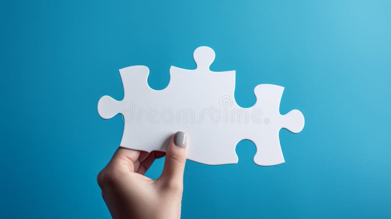Picture of a Hand Holding Puzzles Generative AI Stock Illustration ...