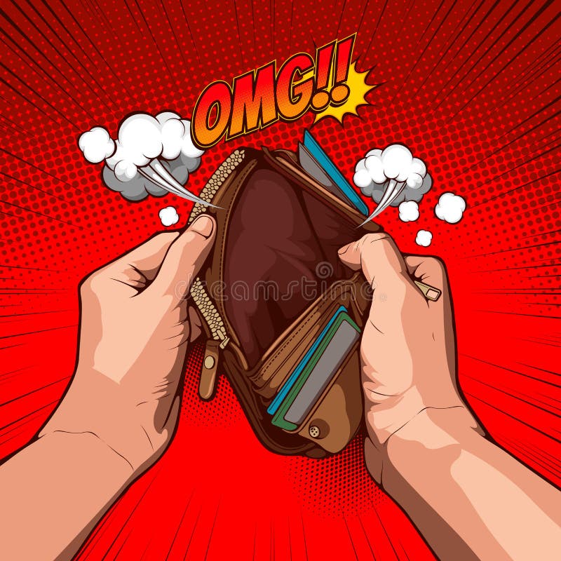 Picture Hand Open an Empty Wallet 31 Stock Vector - Illustration of ...
