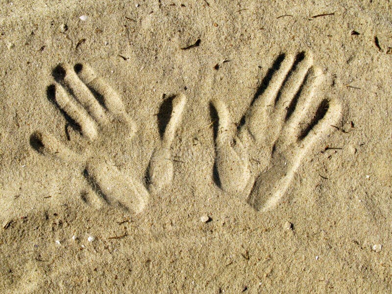 Drawing of the Hands on the Sand. Stock Image - Image of hands, symbol ...