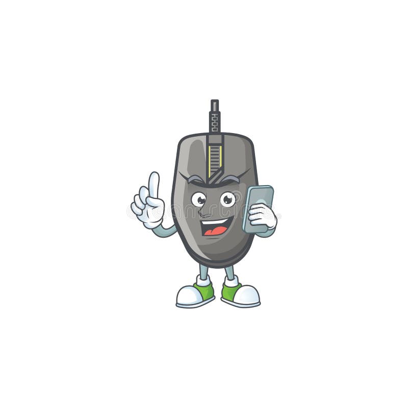 A Picture of Happy Black Mouse Speaking on the Phone Stock Vector ...