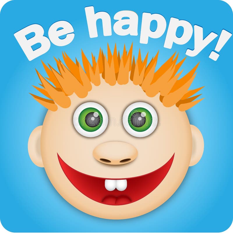 Picture of a happy red boy stock illustration. Illustration of child ...