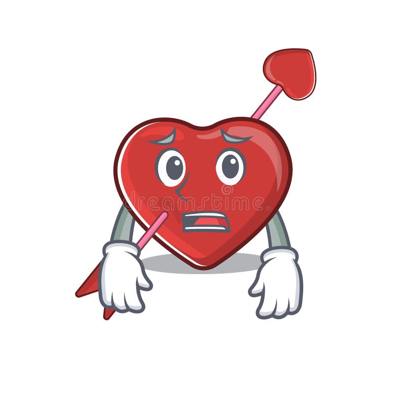 A Picture of Heart and Arrow Having an Afraid Face Stock Vector ...