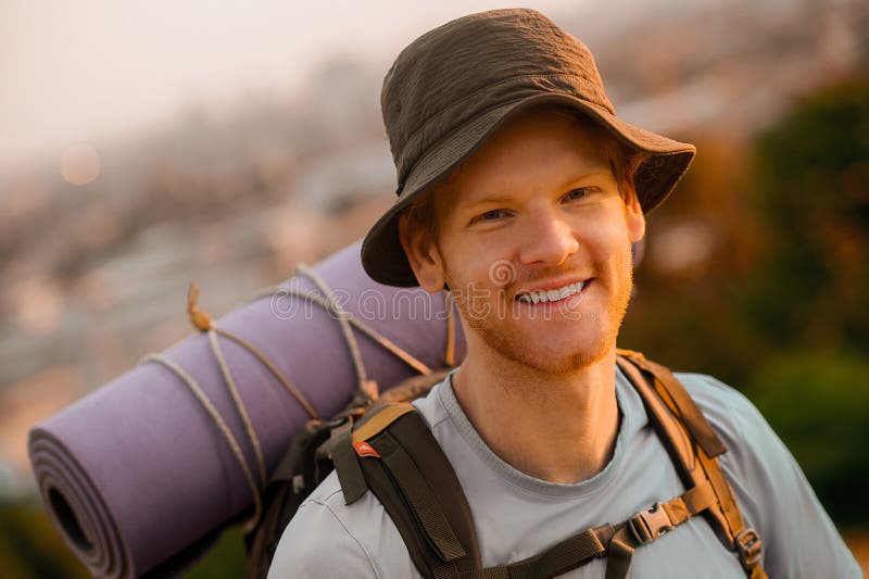 A Picture of a Hiker with Walking Sticks in Hands Stock Image - Image ...