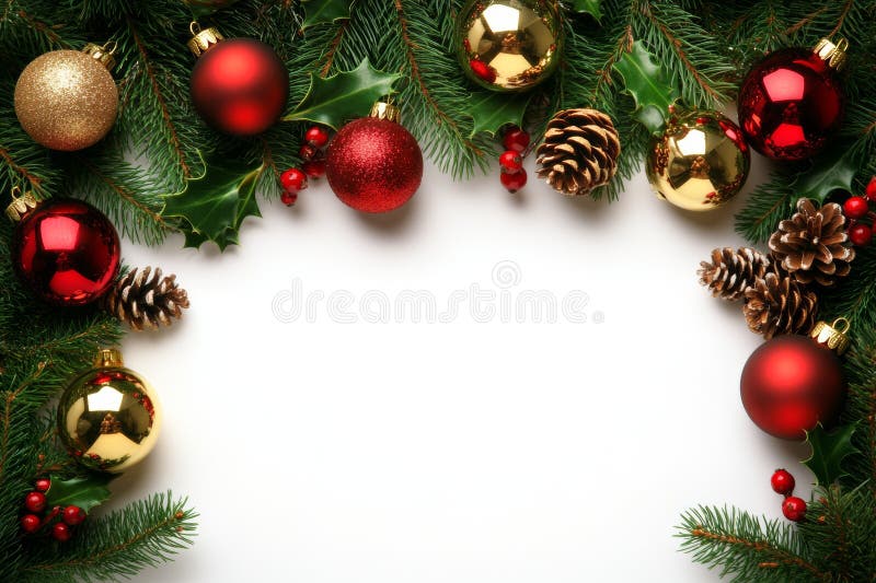 Picture a Horizontal Border with a Christmas Theme, Featuring a Line of ...