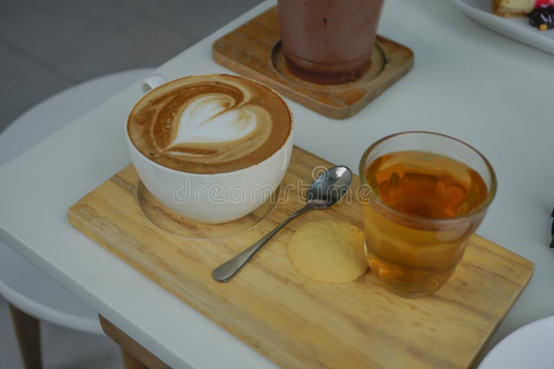 Picture Hot Latte Coffee with a Mellow Taste. Stock Image - Image of ...